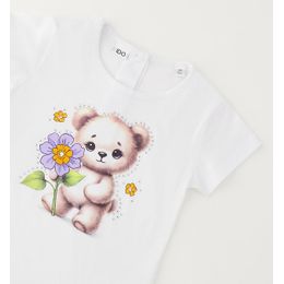 IDO M&auml;dchen T-Shirt "BABY GIRL SUMMER T-SHIRT"optical wei&szlig;, Gr. 98, 100% Baumwolle, Shirts
