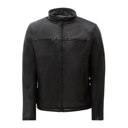 RICANO Herren Lederjacke "Lederjacke Jefferson", schwarz, Gr. L, Obermaterial: 100% Rindnappaleder CNA. Futter: 100% Polyester PES., Jacken,