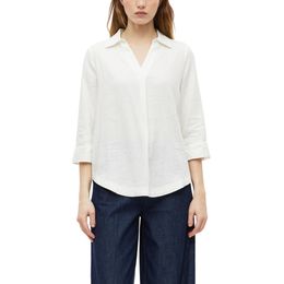 s.Oliver Damen Hemdbluse, wei&szlig;, Gr. 34, unifarben, Web, Obermaterial: 52% Leinen, 48% Viskose, Blusen, mit 3/4-&Auml;rmeln