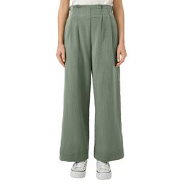 QS Damen Webhose, gr&uuml;n, Gr. 42, Web, Obermaterial: 53% Viskose, 35% Polyester, 12% Polyamid, Hosen, weites Bein mit Gummzug am Bund