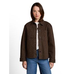 Damen Langarmbluse, braun, Gr. XL, Tom Tailor Denim, Web, Obermaterial: 98% Baumwolle, 2% Elasthan, Blusen, mit Animal-Print