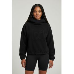 CMP Damen Kapuzenpullover, schwarz, Gr. XL, Obermaterial: 100% Polyester, Pullover, mit verstellbarer Kapuze, f&uuml;r Sportmode und Outdoormode, aus