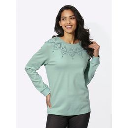 Damen Sweatshirtkalkmint, Gr. 38, gemustert, 100% Baumwolle, Sweatshirts