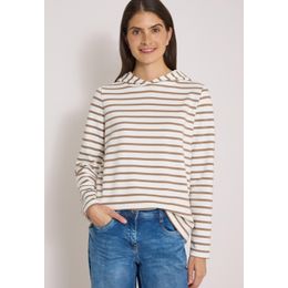 Cecil Damen Sweatshirt, beige, Gr. XS, gestreift, Web, 65% Baumwolle, 35% Polyester, Sweatshirts, im Streifendesign