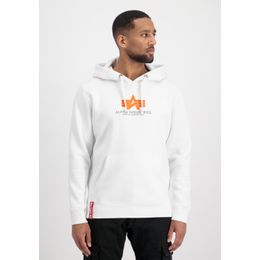 Herren Hoodie "Basic Hoodie BL Rubber", wei&szlig;, Gr. XS, Alpha Industries, Obermaterial: 80% Baumwolle, 20% Polyester, Sweatshirts
