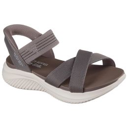 Skechers Damen Sandale "ULTRA FLEX 3.0-NEVER BETTER", Gr. 41, grau, Textil, Schuhe, Freizeitschuh, Sandale mit Slip-In Funktion