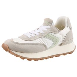 VERBENAS Damen Plateausneaker "CLODETTE TESSALI", Gr. 36, beige, Leder, Lederimitat, Textil, kontrastfarbene Details, Schuhe, Freizeitsneaker,