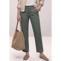 Street One Damen Chinohose, gr&uuml;n, Gr. 36, unifarben, Web, 97% Baumwolle, 3% Elasthan, Hosen, Middle Waist