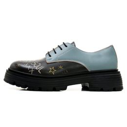 DOGO Damen Ballerina "Brooklyn Radiant-Child Damen Halbschuhe", Gr. 40, blau, Lederimitat, Schuhe, Handgefertigt