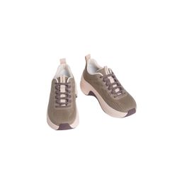 Calvin Klein Damen Plateausneaker "CHUNKY RUN CKSTRIPE LUP SP KN", Gr. 40, beige, Textil, Minimalmuster, unifarben mit Farbeinsatz, Basic, Schuhe,