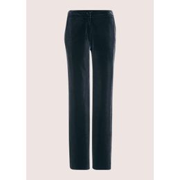 Madeleine Mode MADELEINE Damen Palazzohose "Samthose Elegante Hose mit luxuri&ouml;sem Touch", blau, Modern, Gr. 34, Obermaterial: 92% Polyester PES. 8% Elasthan EL.,
