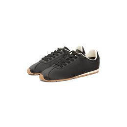 Tommy Hilfiger Damen Sneaker "TH BELLA LOW RUNNER SATIN", Gr. 42, schwarz, Textil, unifarben mit Farbeinsatz, Schuhe, Freizeitschuh, Halbschuh,