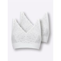 w&auml;schepur W&Auml;SCHEPUR Damen B&uuml;gelloser BH, Gr. 80, wei&szlig;, 45% Baumwolle, 40% Polyamid, 15% Elasthan, BHs