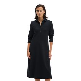 Marc O'Polo MARC O'POLO Damen Hemdblusenkleid, schwarz, Gr. S, Jersey, Obermaterial: 95% Baumwolle, 5% Elasthan, Kleider, flared aus Single Jersey mit