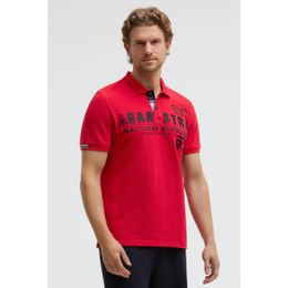 Gaastra Herren Poloshirt, rot, Gr. XL, bedruckt, Web, Material: 100% Baumwolle, Shirts, mit Seitenschlitze