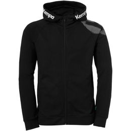 Kempa Herren Trainingsjacke "Kapuzenjacke Core 26", schwarz, Gr. XL, Obermaterial: 60% Baumwolle CO. 40% Polyester Pol. recyc.., Jacken