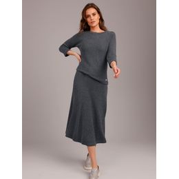 Damen Wollpullover "Kaschmir-Woll-Pullover", grau, Gr. 44, CREATION L PREMIUM, unifarben, 90% Wolle, 10% Kaschmir, Pullover