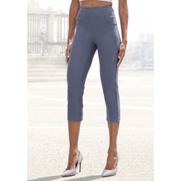 H.I.S. H.I.S Damen Caprihose, Gr. 36, blau, Obermaterial: 70% Baumwolle, 25% Polyester, 5% Elasthan, unifarben, Basic, Hosen, im Schlupfhosen Style