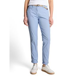 Tom Tailor Damen Chinohose "Tom Tailor Chino", blau, Gr. 34, unifarben, Web, Obermaterial: 86% Baumwolle, 10% Polyester, 4% Elasthan. Futter: 100%