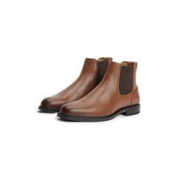 Tommy Hilfiger Herren Chelseaboots "CORPORATE DRESSY LTH CHELSEA", Gr. 44, braun, Elastischer Einsatz, Nappaleder, Schuhe, Stiefelette, Businessboots