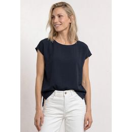 Street One Damen Shirtbluse, blau, Gr. 34, unifarben, Stoff, 88% Viskose, 12% Polyamid, Blusen, aus softer Viskose