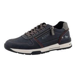 Mustang Shoes Herren Sneaker "Filippo", Gr. 49navy, Lederimitat, Schuhe, Freizeitschuh, Halbschuh, Schn&uuml;rer mit seitlichem Rei&szlig;verschluss