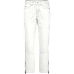 Heine Damen 3/4-Hose, wei&szlig;, Gr. 17, unifarben, 98% Baumwolle, 2% Elasthan, Miedereinsatz:15% Elasthan, 85% Polyamid, Hosen