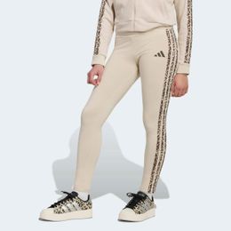 M&auml;dchen Leggings "JG AN 3S LEG", beige, Gr. 152, adidas Sportswear, Obermaterial: 93% Baumwolle, 7% Elasthan, Hosen, f&uuml;r Kinder, sportlicher Stil,