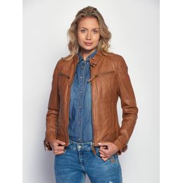 Maze Damen Lederjacke "31Ryana", braun, Gr. XL, Obermaterial: 100% Lammleder. Futter: 100% Baumwolle. &Auml;rmelfutter: 100% Polyester, Jacken