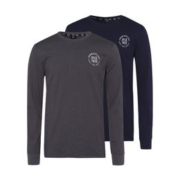H.I.S. H.I.S Herren Langarmshirt, blau, Gr. S, bedruckt, Single Jersey, Obermaterial: 100% Baumwolle. Obermaterial Melange: 60% Baumwolle, 40% Polyester,