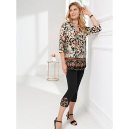 Classic Basics Damen Longbluse, bunt, Gr. 38, gebl&uuml;mt, gemustert, 100% Polyester, Blusen