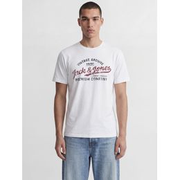 Jack & Jones JACK & JONES Herren T-Shirt "JPRBLUMATEO SS TEE SMU 3PK MP", wei&szlig;, Gr. XL, bedruckt, Jersey, Obermaterial: 100% Baumwolle, Shirts, Baumwolle, normal