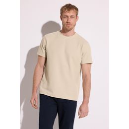 Street One MEN Herren Langarmshirt, beige, Gr. XL, unifarben, Web, 49% Baumwolle, 49% Polyester, 2% Elasthan, Shirts, im soften Baumwoll-Mix