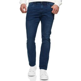 INDICODE Herren Regular-fit-Jeans "INCoil", blau, Gr. 30, Abriebeffekte, Denim/Jeans, Obermaterial: 77% Baumwolle, 21% Polyester, 2% Elasthan, Jeans,