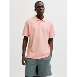 Jack & Jones JACK & JONES Herren Poloshirt "JJEAUSTIN POLO SS NOOS", rosa, Gr. XS, bestickt, unifarben, Jersey, Obermaterial: 58% Polyester, 39% Baumwolle, 3%