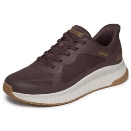 Skechers Herren Slip-On Sneaker "BOBS SQUAD 4", Gr. 48,5dunkelbraun, Synthetik, Textil, Schuhe, Trainingsschuh, Sneaker, Schn&uuml;rschuh zum einfachen