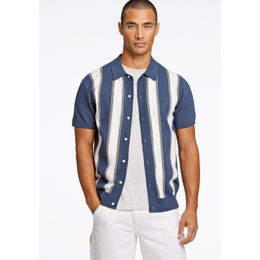 LINDBERGH Herren Poloshirt "Poloshirt Relaxed Fit", blau, Gr. S, gestreift, Obermaterial: 100% Baumwolle, Shirts