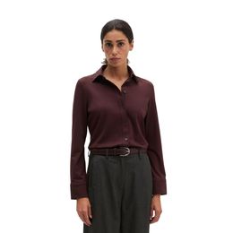 Marc O'Polo MARC O'POLO Damen Langarmbluse "aus Single Jersey mit Paper-Finish", braun, Basic, Gr. XL, unifarben, Obermaterial: 95% Baumwolle, 5% Elasthan, Blusen
