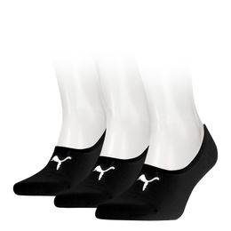 Puma Herren F&uuml;&szlig;linge "Puma UNISEX FOOTIE 3P", Gr. 39, schwarz, Baumwollmischung, Socken, NoShow Socks, atmungsaktiv, elastisches B&uuml;ndchen