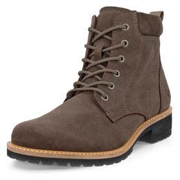 Ecco Damen Schn&uuml;rboots "ELAINA", Gr. 38, braun, Veloursleder, Schuhe, Schn&uuml;rstiefelette, Boots mit Profilsohle
