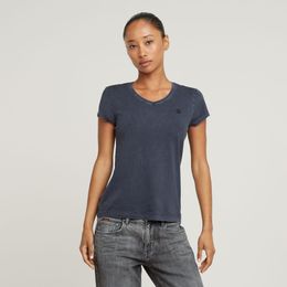 G-Star Raw G-STAR Damen V-Shirt "Eyben", blau, Gr. XS, unifarben, Jersey, Obermaterial: 100% Baumwolle, Shirts, mit Label