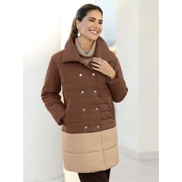 Classic Basics Damen Steppjacke, braun, Gr. 40, gemustert, mehrfarbig, 100% Polyester, Wattierung:100% Polyester, Jacken