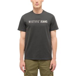 Mustang Herren Kurzarmshirt "Herren Style Austin", grau, Gr. XL, Jersey, 100% Baumwolle, Shirts