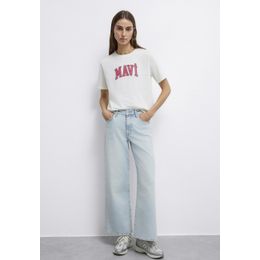 Mavi Damen T-Shirt "LOGO PRINTED T-SHIRT", wei&szlig;, Gr. S, unifarben, 100% Baumwolle, Shirts, Logo T-Shirt