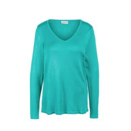 GOLDNER Damen Strickpullover "Kurzgr&ouml;&szlig;e Unkomplizierter Pullover mit V-Ausschnitt", gr&uuml;n, Gr. 19, Obermaterial: 100% Polyacryl PAN., Pullover, Ohne