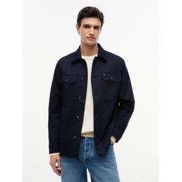 Tommy Hilfiger Herren Hemdjacke "COTTON BLEND SHIRT JACKET", blau, Gr. XXL, unifarben, Web, Obermaterial: 98% Baumwolle, 2% Elasthan, Jacken, aus