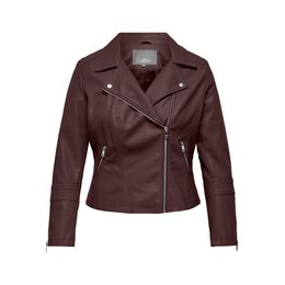Only CARMAKOMA Damen Lederimitatjacke "CAREMMY FAUX LEATHER BIKER NOOS", braun, Gr. 54, unifarben, Web, Obermaterial: 100% Viskose, Jacken,