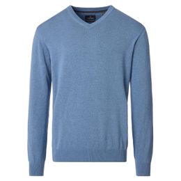 Casamoda Herren Strickpullover "Casamoda Pullover uni", blau, Gr. M, 100% Baumwolle, Pullover