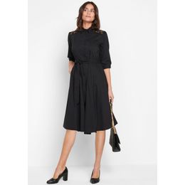 bonprix Damen 2-in-1-Kleidschwarz (l&auml;nge: regul&auml;r), Gr. 50, Web, Obermaterial: 72% Baumwolle, 26% Polyamid, 2% Elasthan. Futter: 100% Baumwolle.