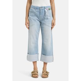 Smith & Soul SMITH & SOUL Damen Relax-fit-Jeanslight denim, Gr. 28, Abriebeffekte, Denim/Jeans, Material: 98% Baumwolle, 2% Elasthan, Jeans, mit Turn-Up Saum